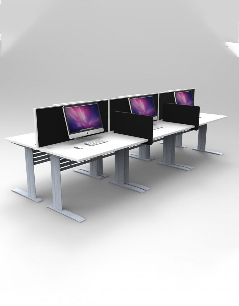 6 Person Back-to-Back Workstation & Screens | Epic Office Furniture