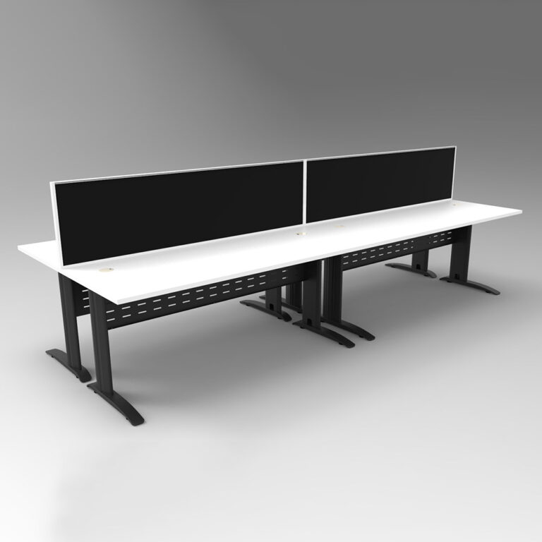 4 Person Back-to-Back Workstation & Screens | Epic Office Furniture