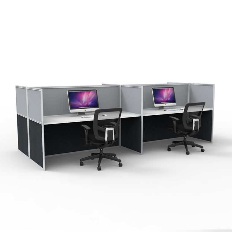 4 Person Back to Back Screen Hung Top Workstation | Epic Office Furniture