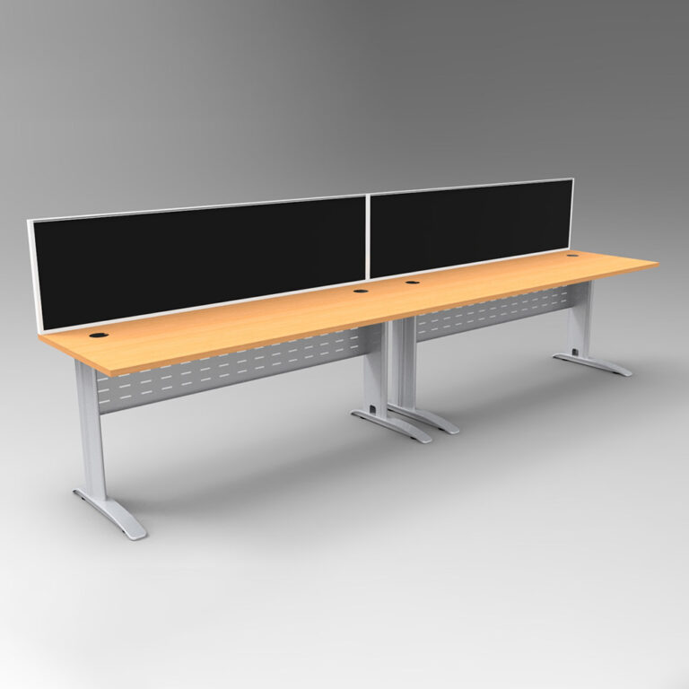2 Person Side-By-Side Workstation & Screens | Epic Office Furniture