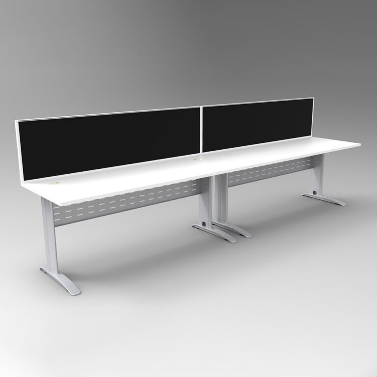 2 Person Side-By-Side Workstation & Screens | Epic Office Furniture