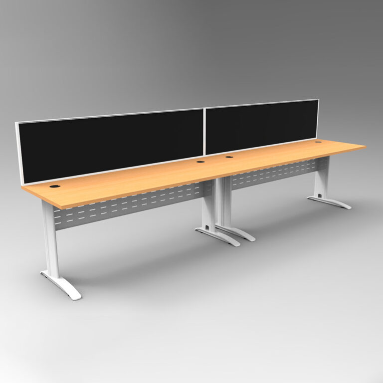 2 Person Side-By-Side Workstation & Screens | Epic Office Furniture