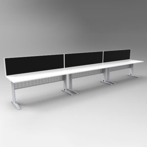 3 Person Side-By-Side Workstation & Screens | Epic Office Furniture