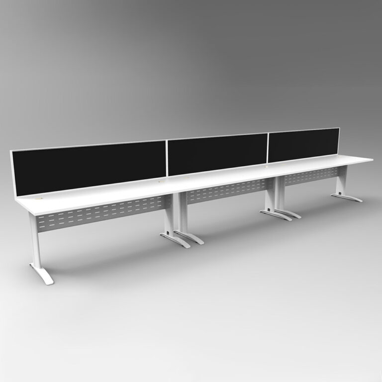 3 Person Side-By-Side Workstation & Screens | Epic Office Furniture