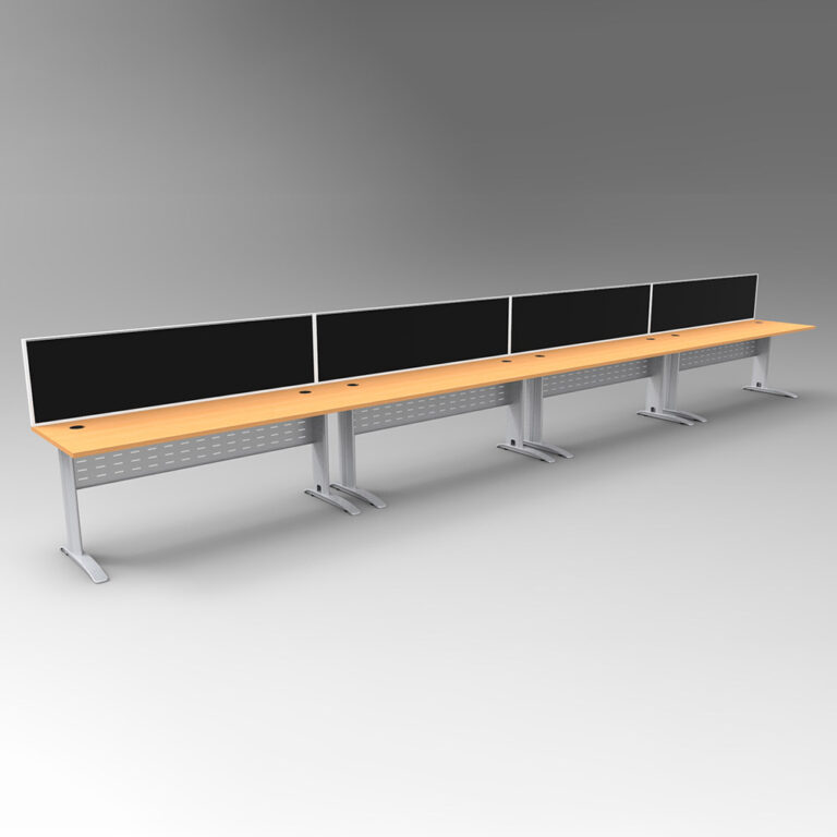 4 Person Side-By-Side Workstation & Screens | Epic Office Furniture