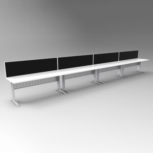 4 Person Side-By-Side Workstation & Screens | Epic Office Furniture