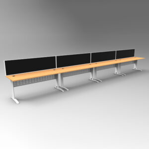 4 Person Side-By-Side Workstation & Screens | Epic Office Furniture