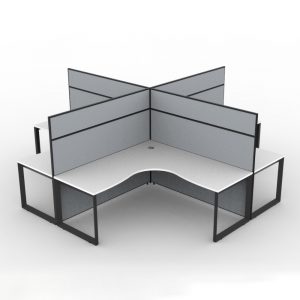 SHUSH30 4-Person Corner Workstation 'X' Configuration | Epic Office ...