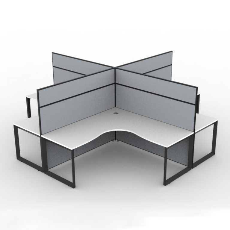 SHUSH30 4-Person Corner Workstation 'X' Configuration | Epic Office ...