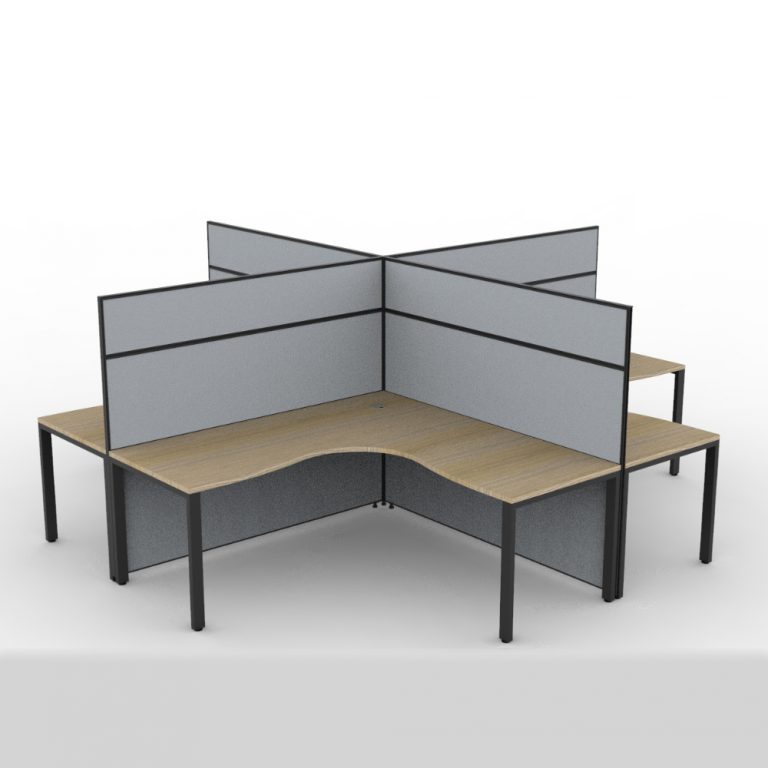 SHUSH30 4-Person Corner Workstation 'X' Configuration | Epic Office ...