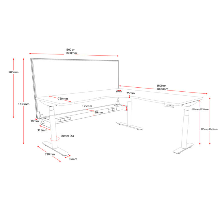 Halo+ Height Adjustable Corner Workstation | Epic Office Furniture